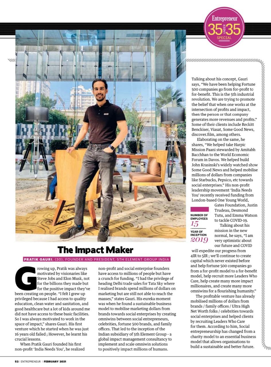 Pratik Gauri | Social Entrepreneur creating 5th Industrial Revolution